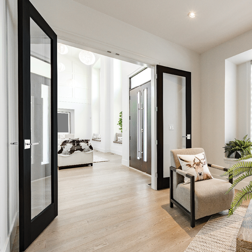 Glass Panel French Doors with Clear Tempered or White Laminate Glass ...